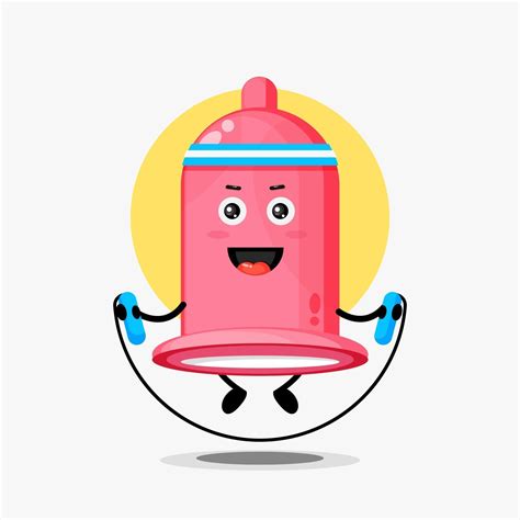 Cute Condom Character Doing Jumping Rope 3175191 Vector Art At Vecteezy