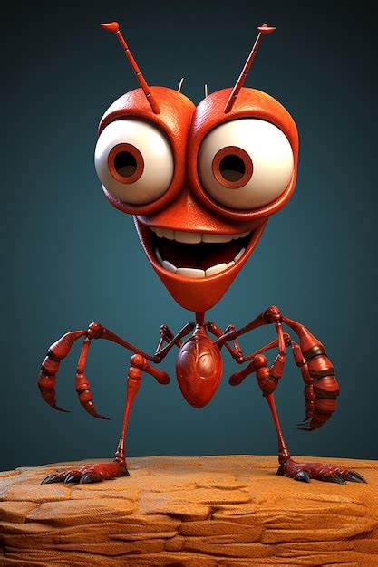 3d Cartoon Ant Character In Fun Style Premium Ai Generated Image