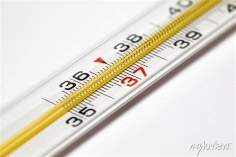 Medical Mercury Thermometer Isolated On White Background High