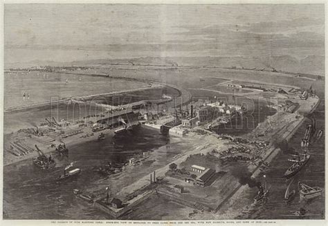 The Isthmus Of Suez Maritime Canal Birds Eye View Of Stock Image