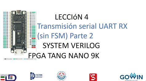 UART RX parte 2, Verilog para FPGA Tang Nano 9k uart 9600 bps recepción ...