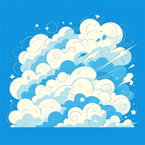 Premium Vector Dense Cloud Patterns Flowing Across The Sky