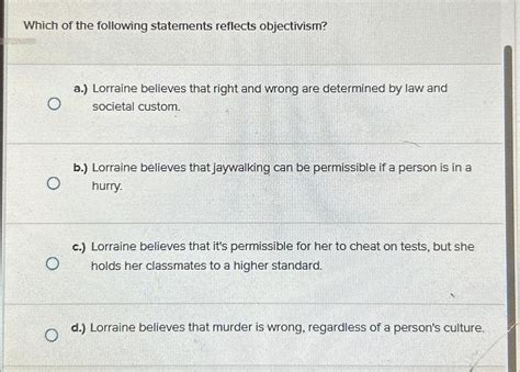 Solved Which of the following statements reflects | Chegg.com