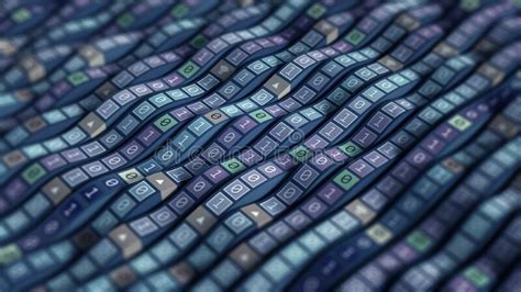 Binary Code Data Stream 3D Illustration Of Big Data Waves High Speed