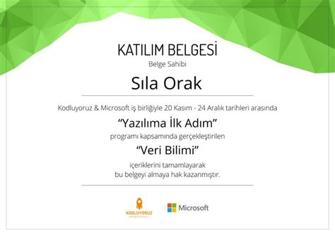 Sıla Orak On Linkedin Kodluyoruz Microsoft