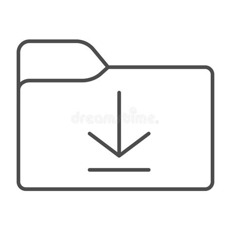 Downloads Folder Thin Line Icon Windows Pack Concept Vector Graphics Stock Vector