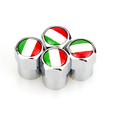 4 X İtalyan bayrağı Logo Metal Jant Lastik Vana Kapakları Araba