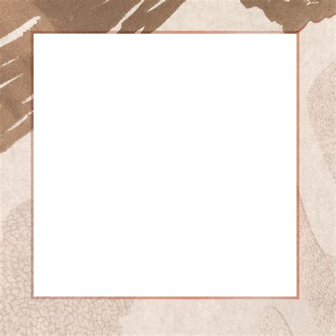 Png 직사각형 프레임 베이지 멤피스 브러시 스트로크 투명한 배경 프리미엄 사진
