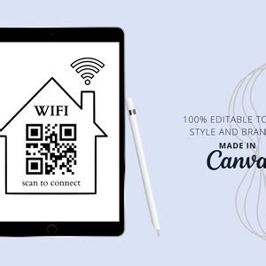 Editable Wifi QR Code Airbnb Wifi Sign Editable Airbnb Signs Etsy