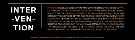 Intervention Calendar On Behance