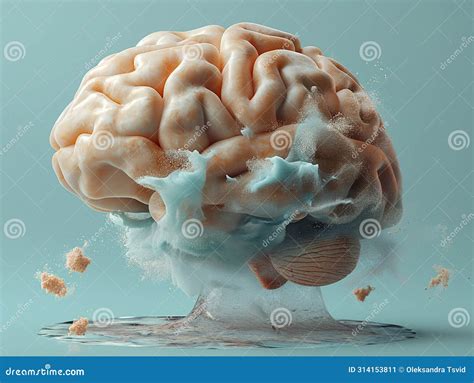Human Brain On A Gray Background Concept With Brain Exploding Ideas