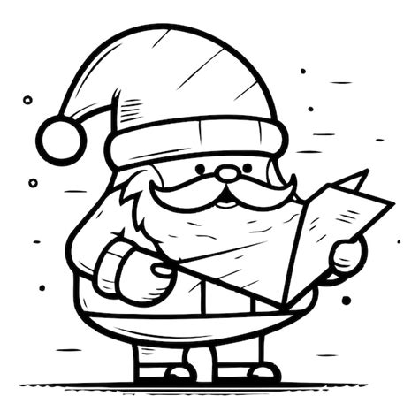 Pai Natal Com Letra Ilustração Vetorial Pai Natal Com Carta Vetor Premium