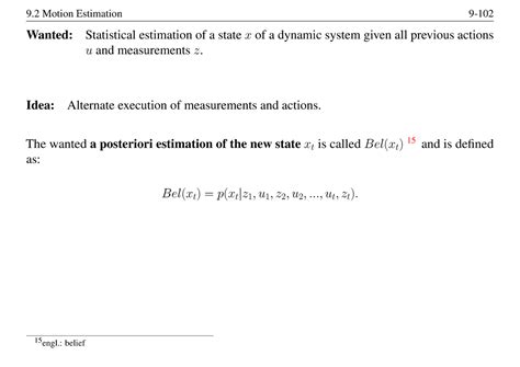 Robotics Lecture Notes Ws 2022 155 Wanted Statistical Estimation Of