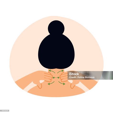 소녀는 목과 등 마사지를 받는다 골 연골 증의 예방 몸을 위한 워밍업 후면에 대한 스톡 벡터 아트 및 기타 이미지 후면