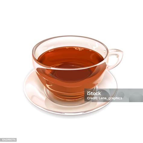 흰색 바탕에 블랙 티의 유리 컵입니다 벡터 일러스트입니다 차 뜨거운 음료에 대한 스톡 벡터 아트 및 기타 이미지 차 뜨거운 음료 유리 재료 찻잔 Istock