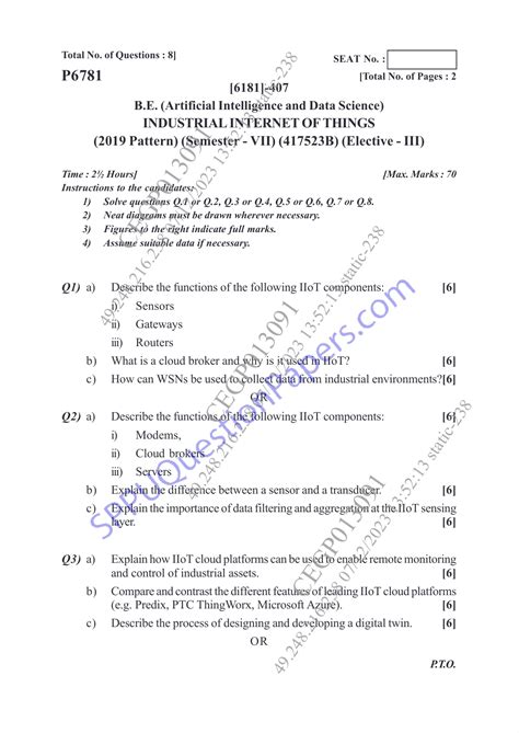 Be Aids Sppu Question Paper Total No Of Questions 8 6181 B Artificial Intelligence
