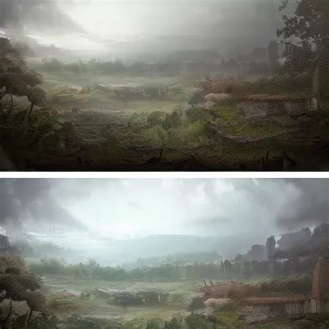 Matte Painting Of A Countryside Landscape Of A Stable Diffusion Openart