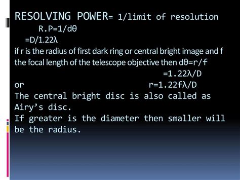 Ppt Resolving Power Powerpoint Presentation Free Download Id2647043