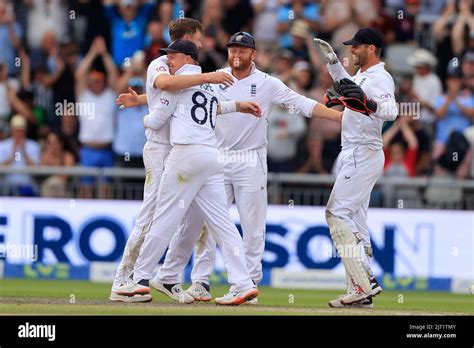 Ollie Pope Jonny Bairstow Ollie Robinson And Ben Foakes Of England
