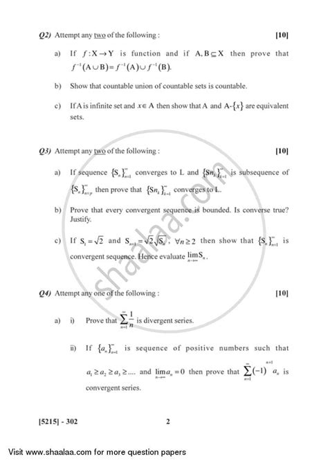 Real Analysis 1 2017 2018 B Sc Mathematics Semester 5 Tybsc 2013 Pattern Question Paper With