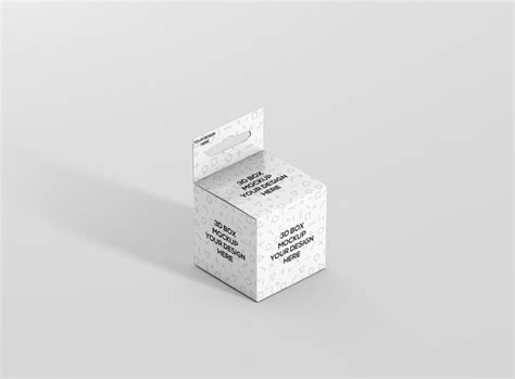Premium PSD Mini Square Box Mockup With Hanger