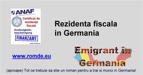 Emigrant în Germania Rezidența fiscală în Germania