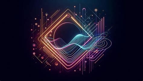 Colorful Lines And Dots On A Dark Background Premium Ai Generated Image