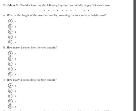 Solved Problem 3 Consider Inserting The Following Keys Into Chegg