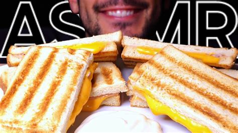 Asmr Grilled Cheese Sandwich Eating Sounds No Talking Mukbang Youtube
