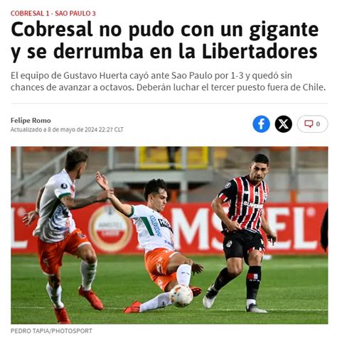 Cobresal não aguentou o gigante imprensa do Chile repercute vitória