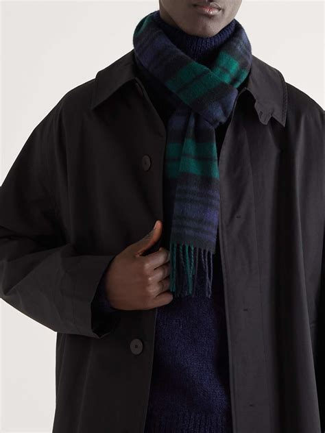 Multi Fringed Checked Scarf JOHNSTONS OF ELGIN MR PORTER