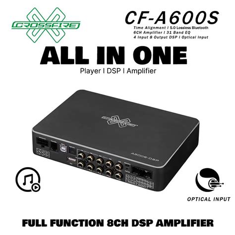 Crossfire Cf A600s Car Dsp Amplifier 6ch Input 8ch Output 31 Band