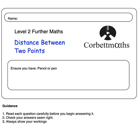 Fm Distance Between Two Points Questions Corbettmaths
