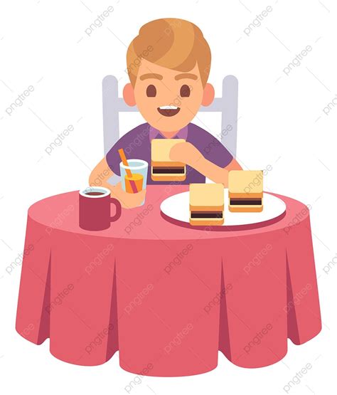 아침 식사를 먹는 소년 컵 집 야채 Png 일러스트 및 벡터 에 대한 무료 다운로드 Pngtree