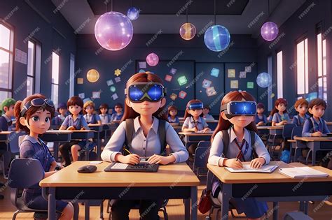 Premium Photo Metaverse Classroom Online School Vr Camera Avatars In