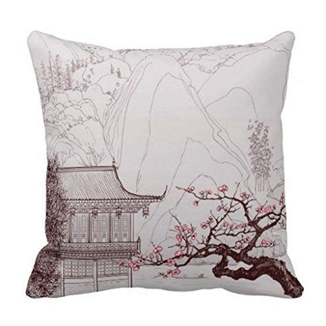 Decorpillows Japanese Cherry Blossom Pillow Cover 16 X 16 Japanese