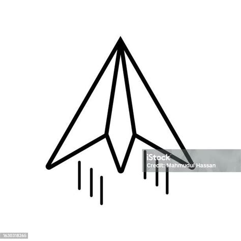 Plan De Papier Icône Linéaire Symbole Vectoriel Contour Noir Icône