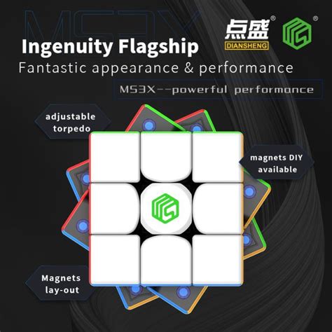 [picube] Diansheng Ms3x Magnetic Diy Maglev Magic Cube 3x3 Magnetic Rubix Professional 3x3x3