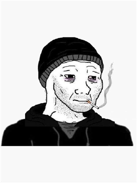 Pegatina Doomer Wojak Meme De Bazzabazzar Redbubble