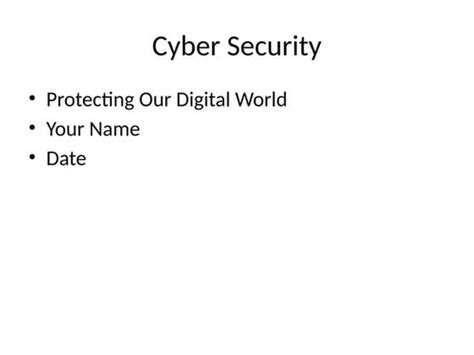 Introduction To Cyber Security Presentationpdf Information And Network Security Computing