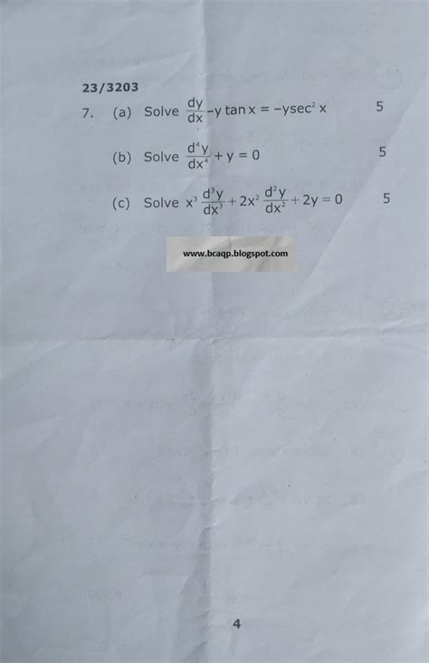 Mgkvp Bca Iv Sem Question Papers