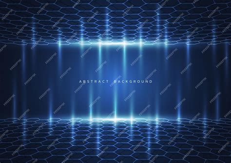 Premium Vector Abstract Technology Blue Hexagons Pattern Background For Network Connection Concept
