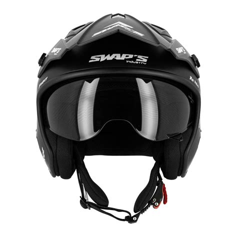 Casque Moto Jet Cross Trooper Full Gaz Noir Et Or