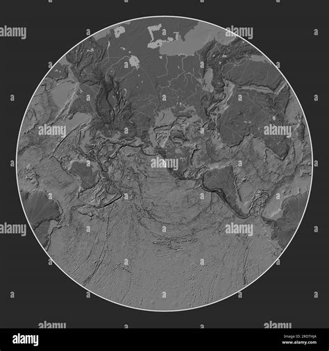 Juan De Fuca Tectonic Plate On The Bilevel Elevation Map In The Lagrange Oblique Projection