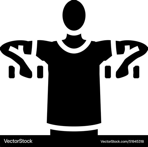 Upright Rows Arm Fitness Exercise Glyph Icon Vector Image