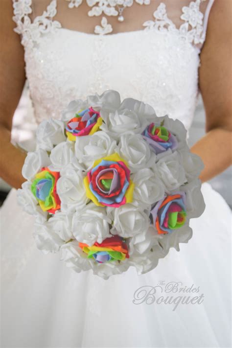 Bridal Bouquets Rainbow Rose Wedding Flowers Lgqbt
