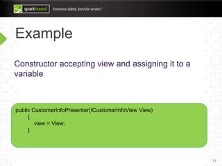 Optimizing Code Reusability For SharePoint Using Linq To SharePoint The MVP Design Pattern PPT
