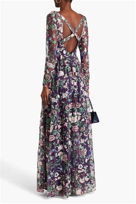 Marchesa Notte Cutout Embroidered Tulle Gown The Outnet