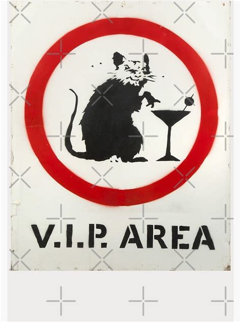 Banksy Vip Area Sign Rat With Cocktail Poster By We Are Banksy