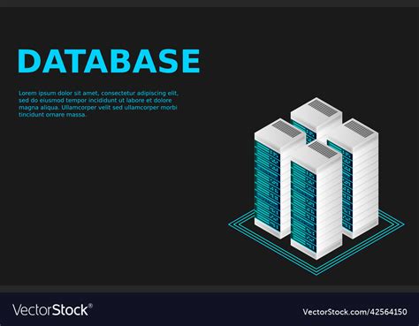 Server Room Isometric Futuristic Technology Vector Image